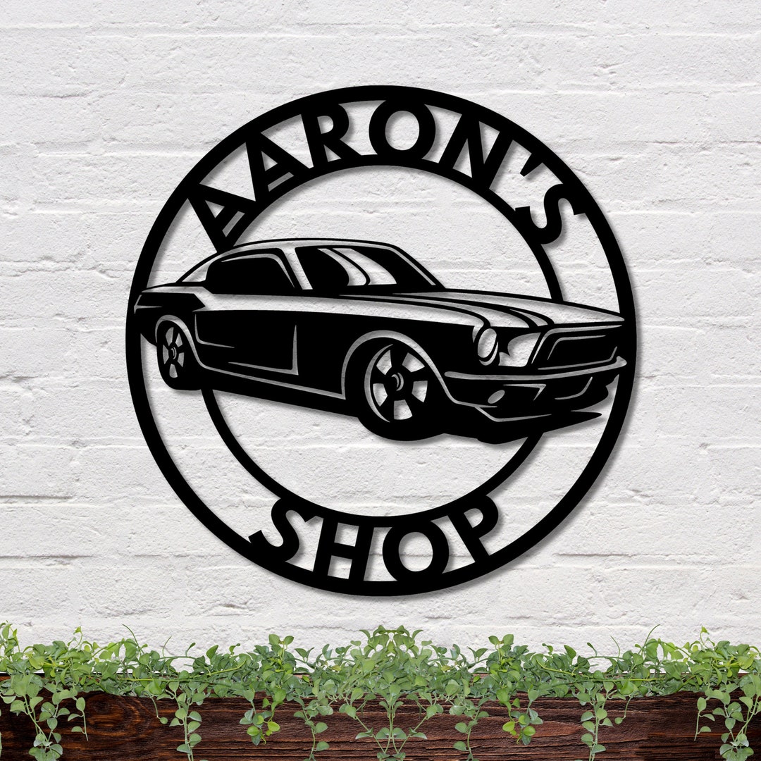 Custom Car Sign, Car Signs for Garage, Car Name Sign, Muscle Car ...