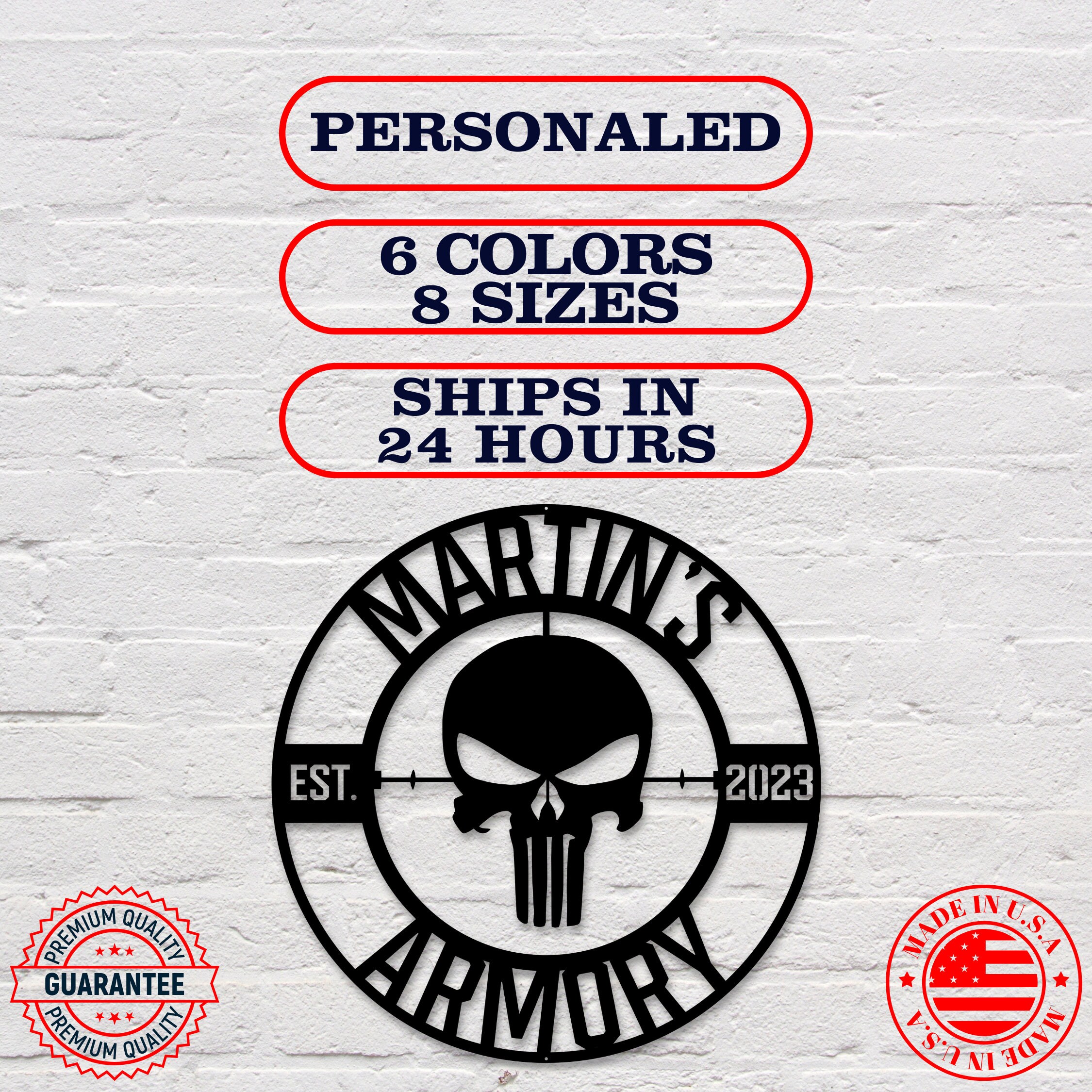 Metal Punisher Sign | Custom Armory Sign | Personalized Armory Sign ...