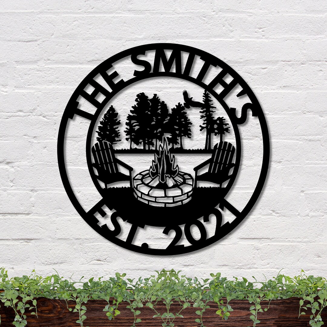 Campfire Sign, Metal Camping Sign, Fire Pit Sign, Camping Personalized ...
