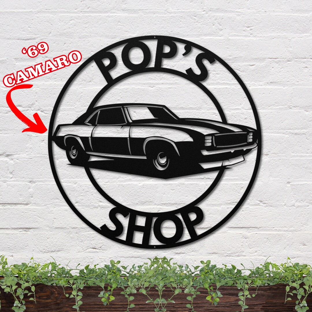 Metal Car Garage Sign, 1969 Camaro Sign, Personalized Garage Sign ...