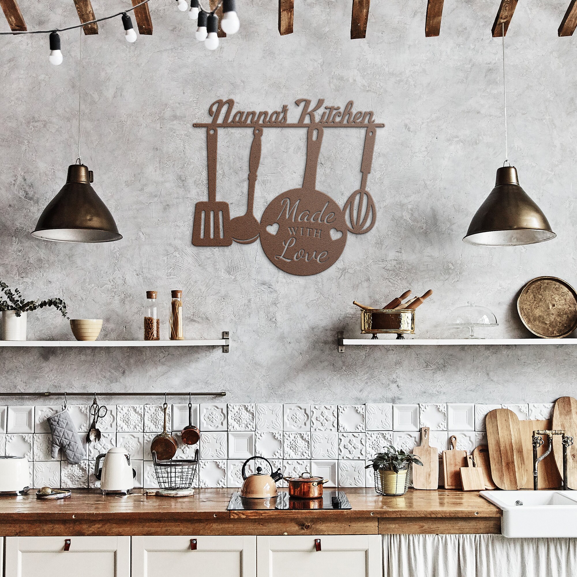 Custom Metal Nana's Kitchen Sign, Personalized Kitchen Wall Decor - Etsy