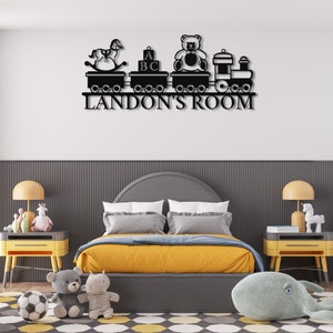Personalized Kids Room Sign, Personalized Kids Train Sign, Kids Train ...