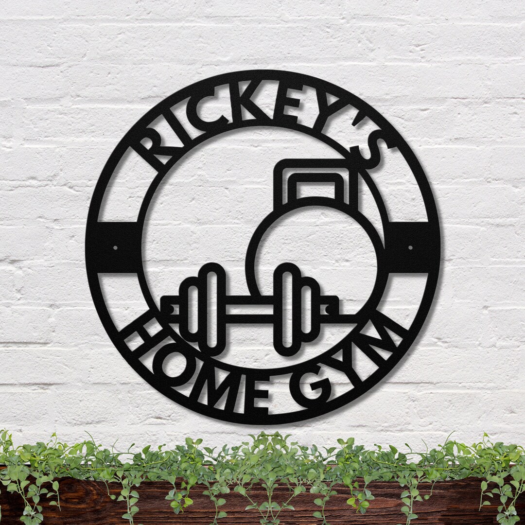 Gym Sign, Custom Gym Sign, Custom Metal Gym Sign, Home Gym Sign ...