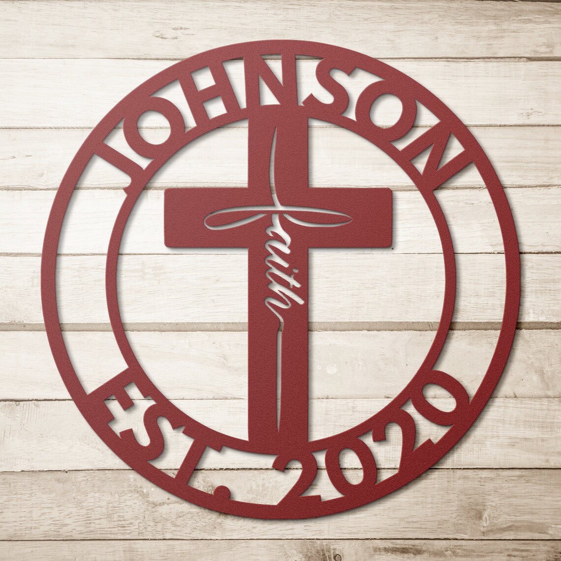 Faith Cross Metal Sign Metal Cross Sign Family Name Sign - Etsy