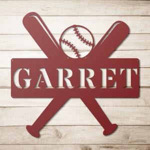 Personalized Baseball Sign, Powder Coated Steel, Boy Room Decor - Etsy
