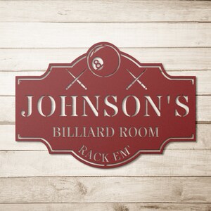 Pool Room Sign, Pool Table Sign, Billiard Room Sign, Custom Pool Table ...