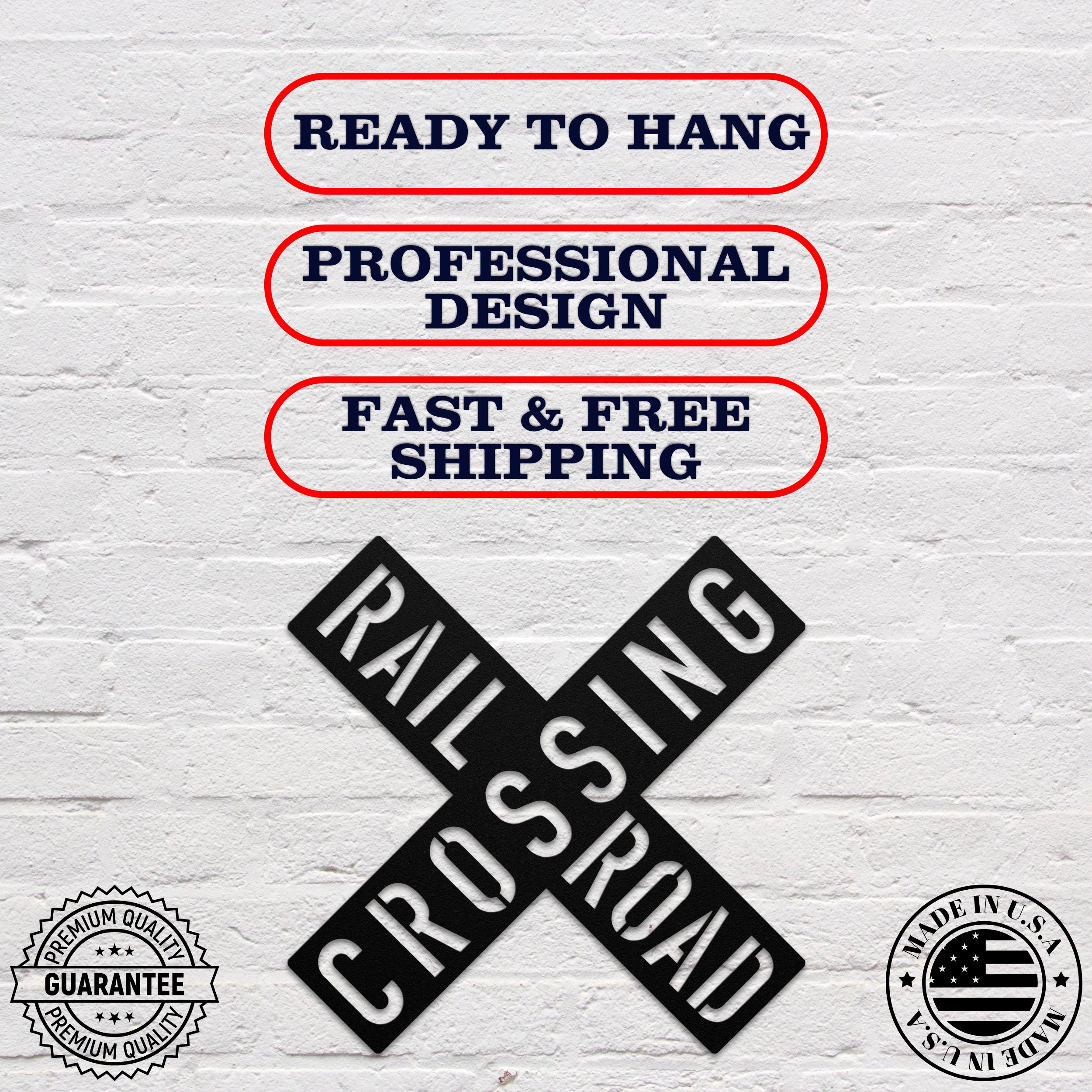 Railroad Crossing | Custom Metal Railroad Sign | Train Lover Room Decor ...