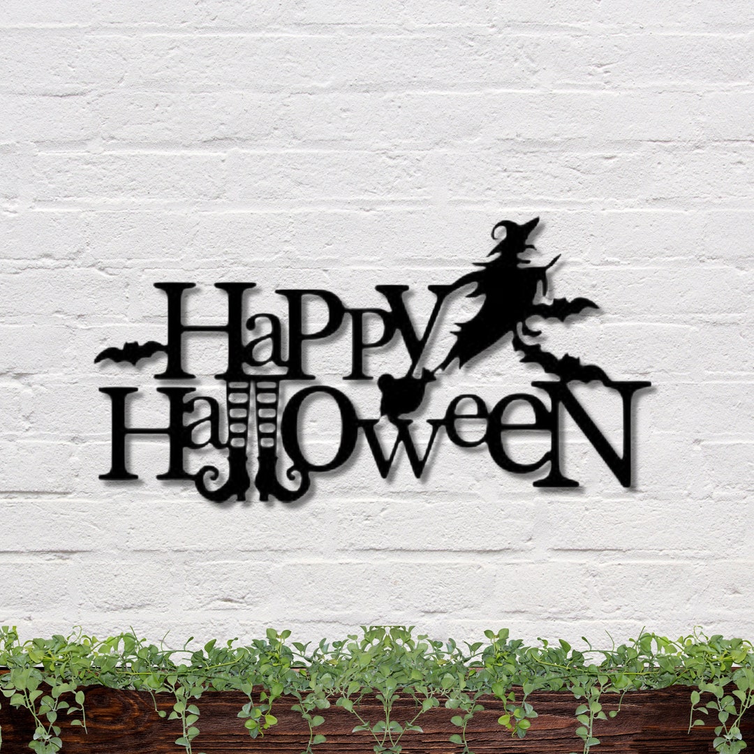 Happy Halloween Sign, Halloween Witch Sign, Custom Halloween Sign ...