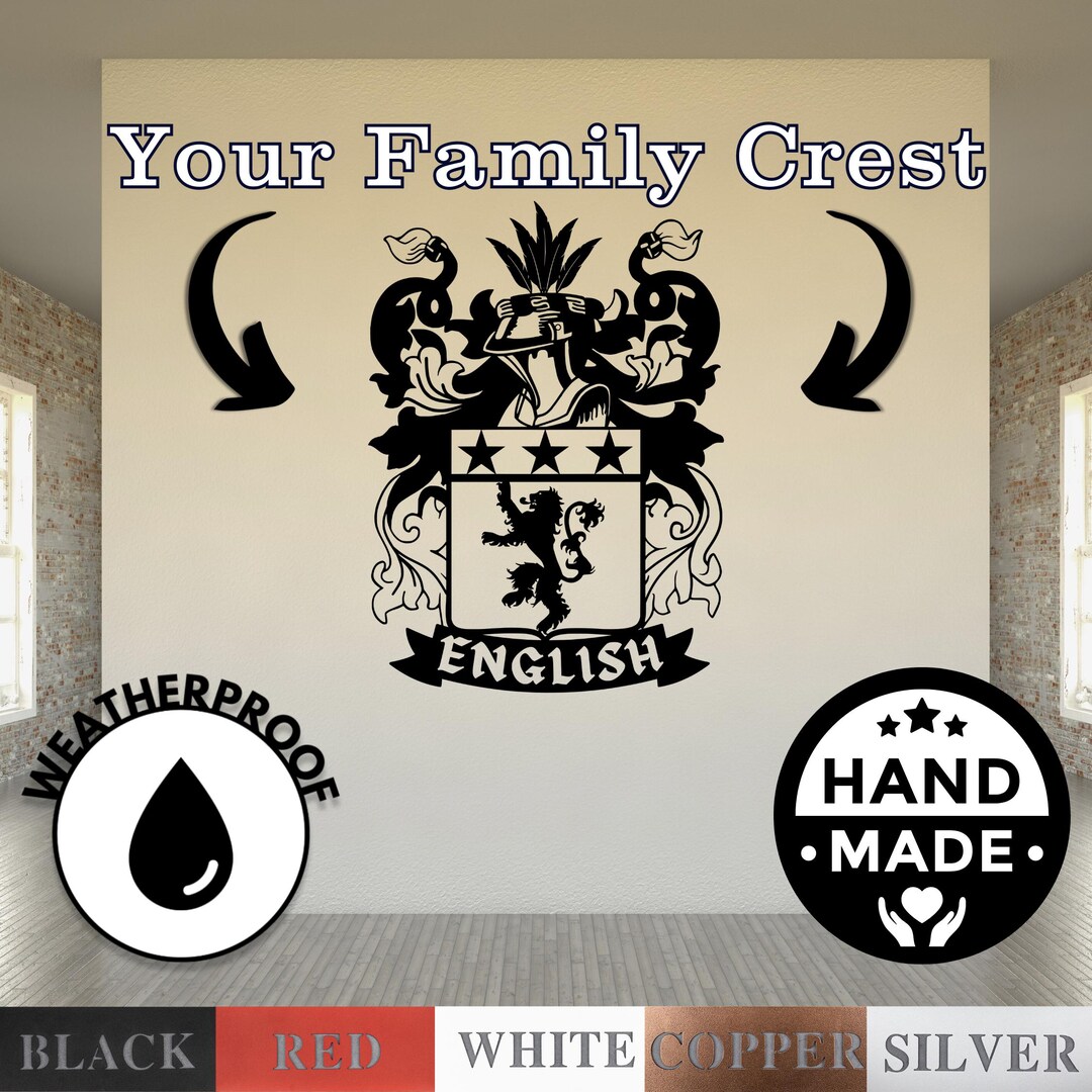 Custom Metal Family Crest Sign / Family Crest / Metal Family Crest ...
