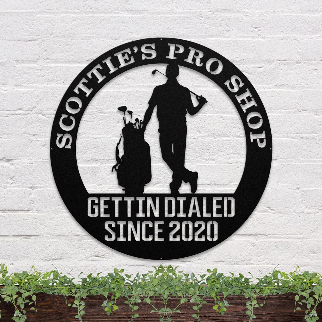 Golf Pro Shop Metal Sign, Custom Golf Workshop Sign, Golf Simulator ...
