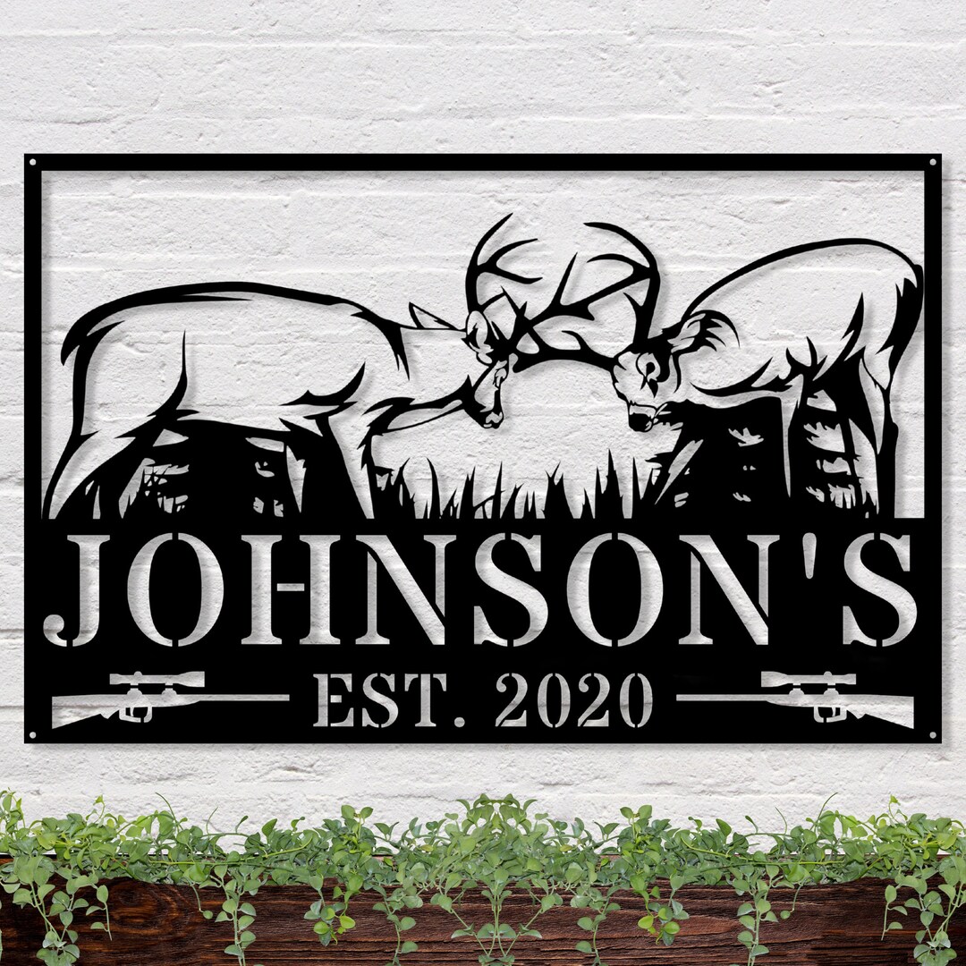 Deer Camp Sign, Hunting Sign, Man Cave Sign, Deer Hunter Gift, Deer ...