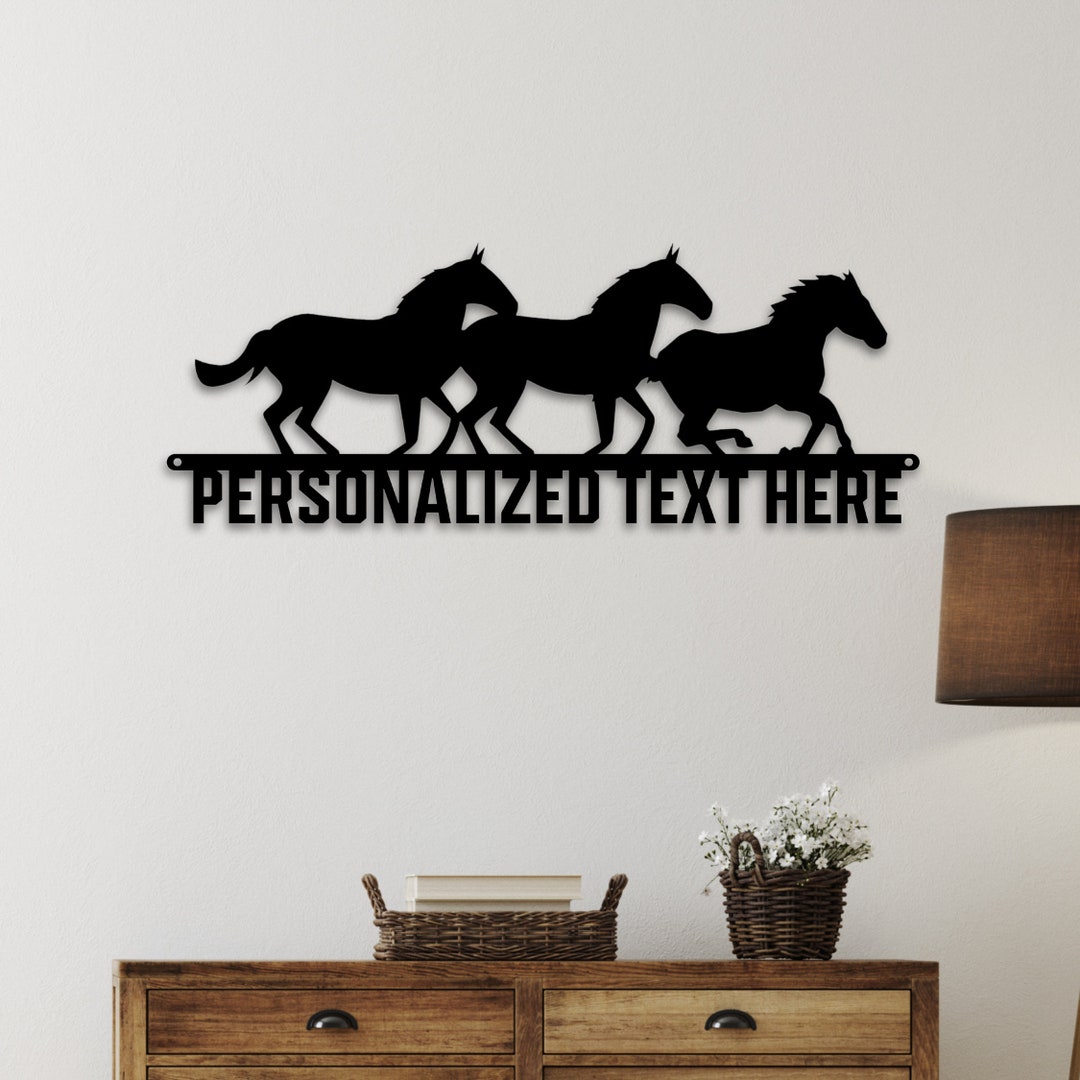 Metal Horse Sign, Personalized Horse Ranch Sign, Personalized Ranch ...