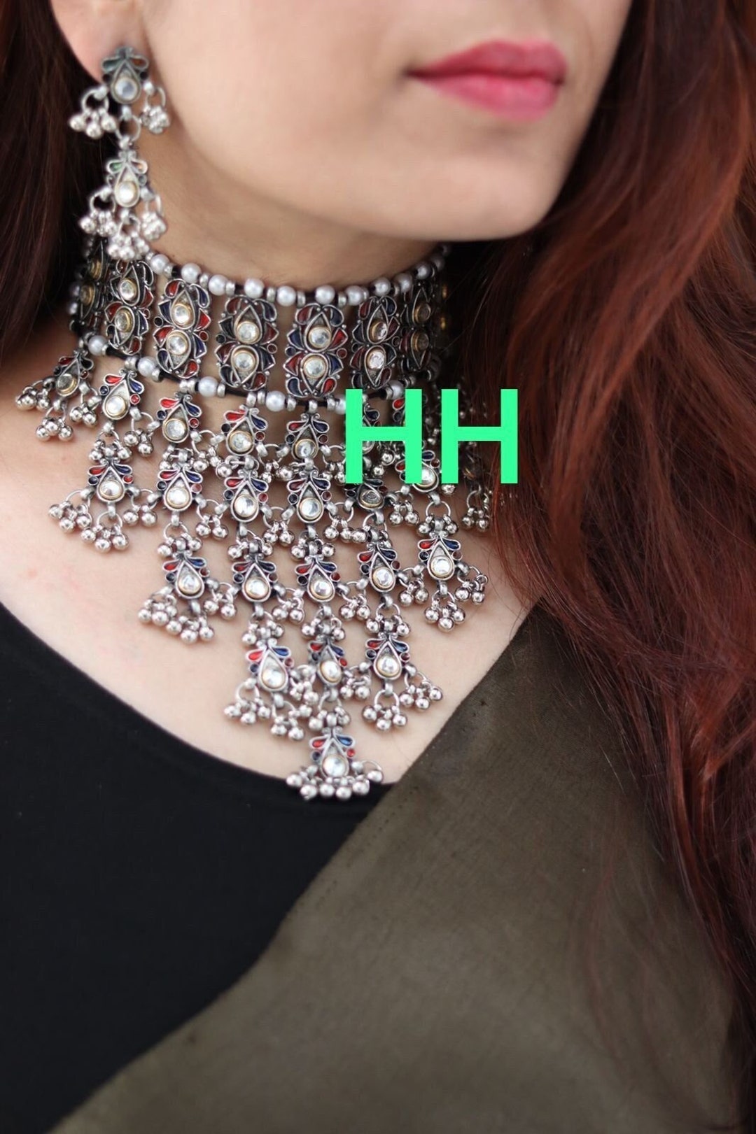 Unique Drop Style Colourful Choker Afghani Boho Choker - Etsy