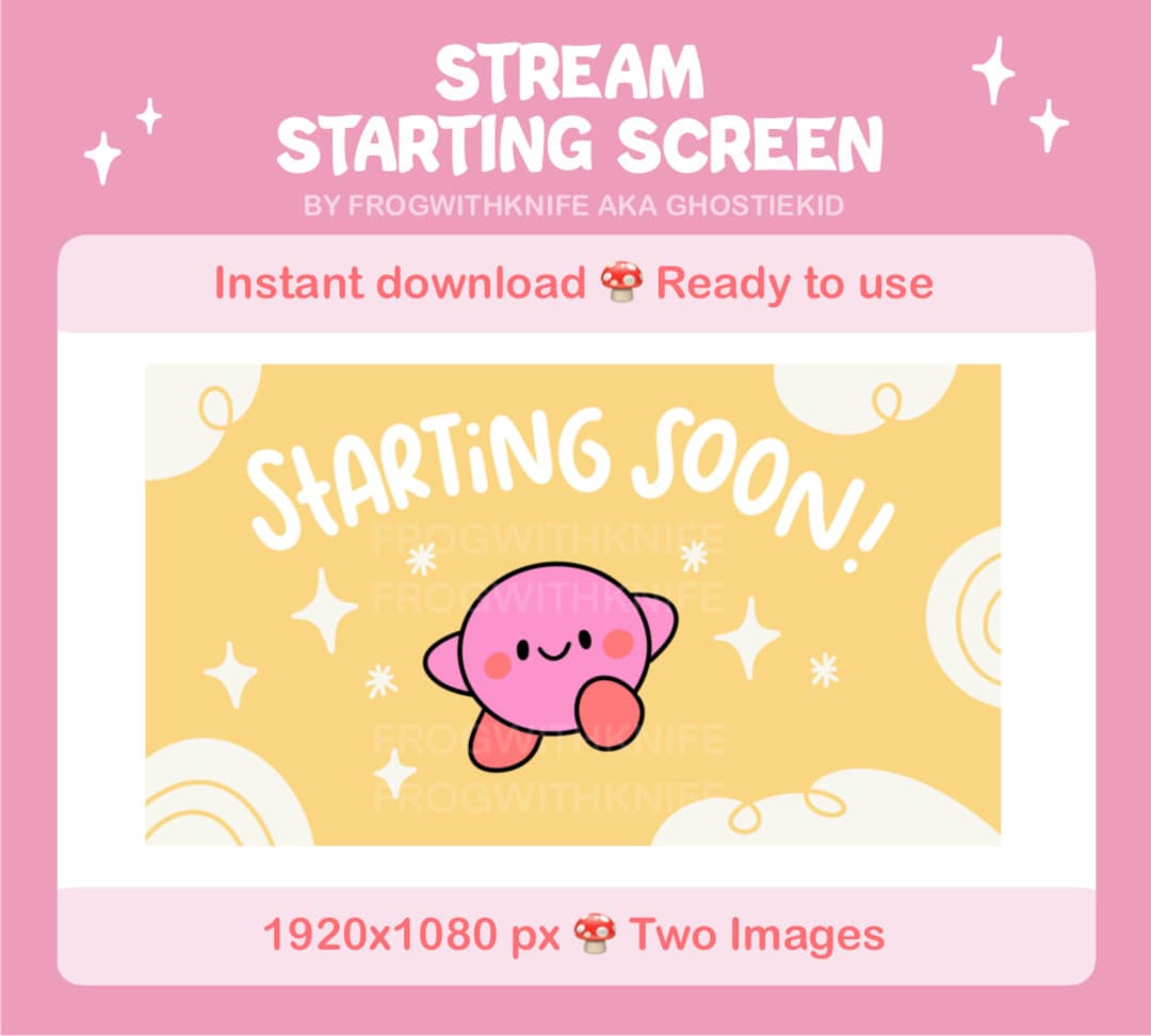 Animated Kirby Starting Soon Screen Twitch Youtube Discord - Etsy