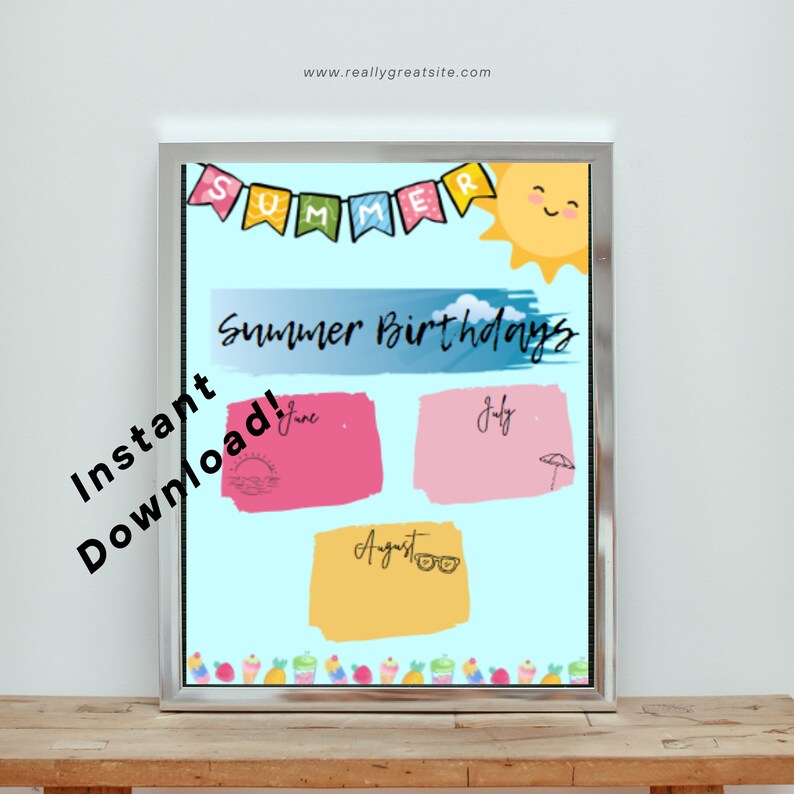 Digital Download Set of Four Classroom Birthday Posters, Teacher ...