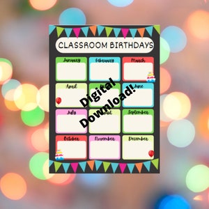 Digital Birthday Celebrant Poster for Classrooms, Preschool Elementary ...