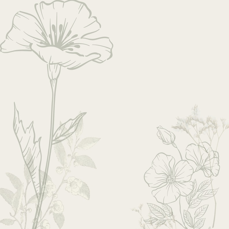 Neutral Floral Wallpaper - Etsy