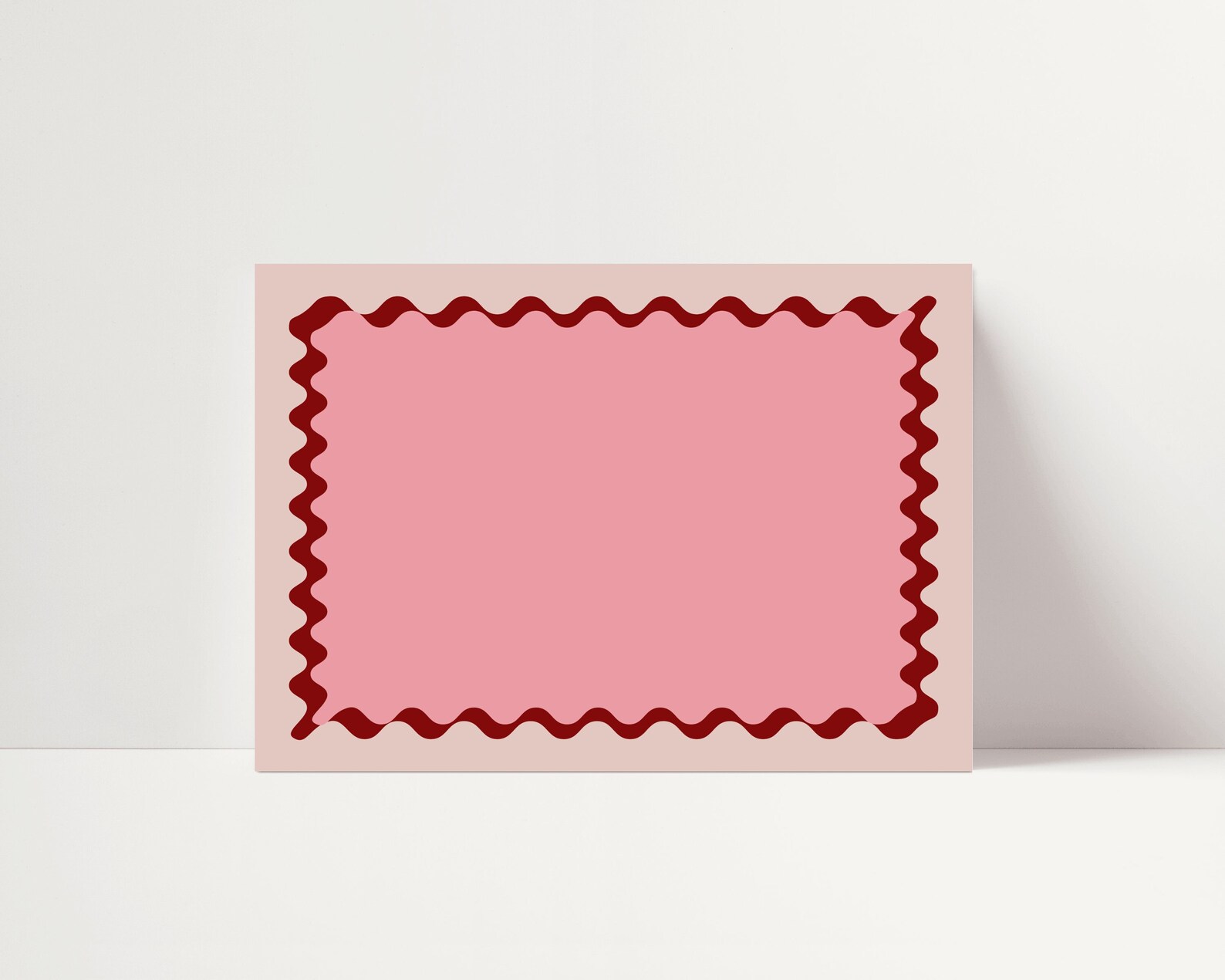 Pink Red Beige Swirly Scalloped Border Wavy Edge Printable Placemat ...