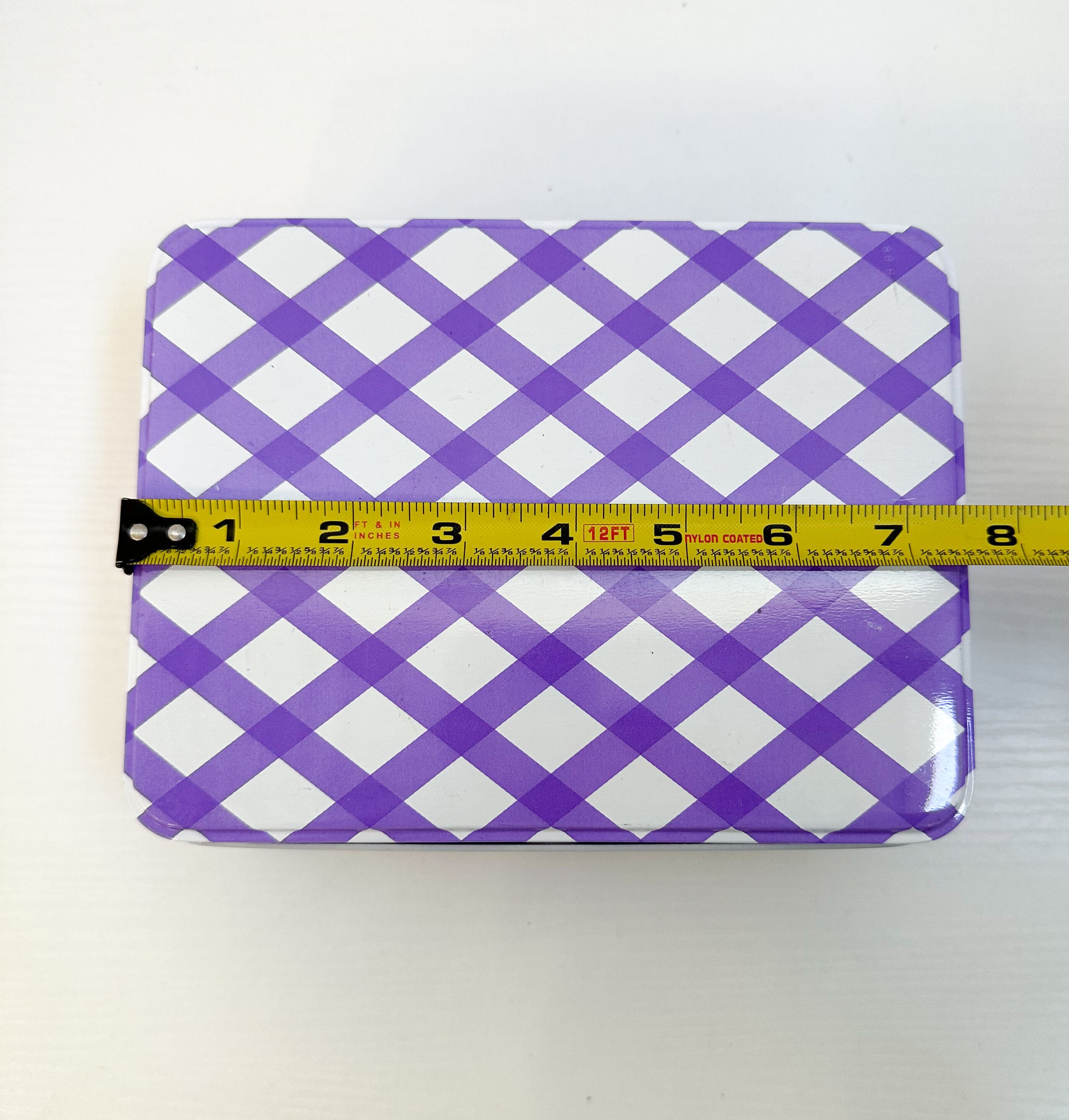 Vintage Cookie Tin, Rectangle Container, Steel Tin With Lid, Purple Tin ...