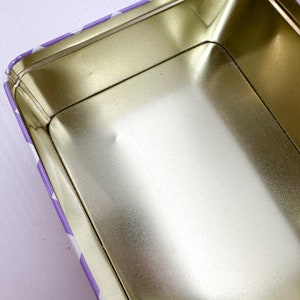 Vintage Cookie Tin, Rectangle Container, Steel Tin With Lid, Purple Tin ...