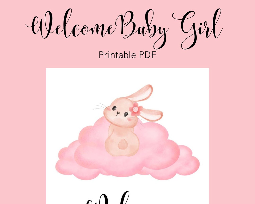 Welcome Baby Girl Printable Sign - Etsy
