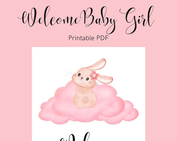 Welcome Baby Girl Printable Sign - Etsy