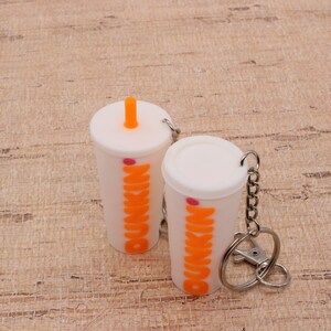 Dunkin Inspired Coffee Keychain Hot or Iced Great Gift - Etsy