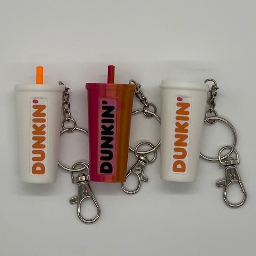 Dunkin Inspired Coffee Keychain Hot or Iced Great Gift - Etsy