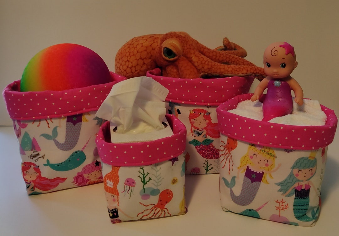 Mermaid Fabric Storage Bins,fabric Basket,organizer,fabric Tub ...