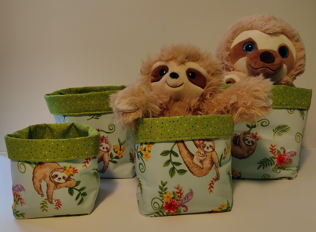 Sloth Fabric Storage Bins,fabric Basket,organizer,fabric Tub,container ...