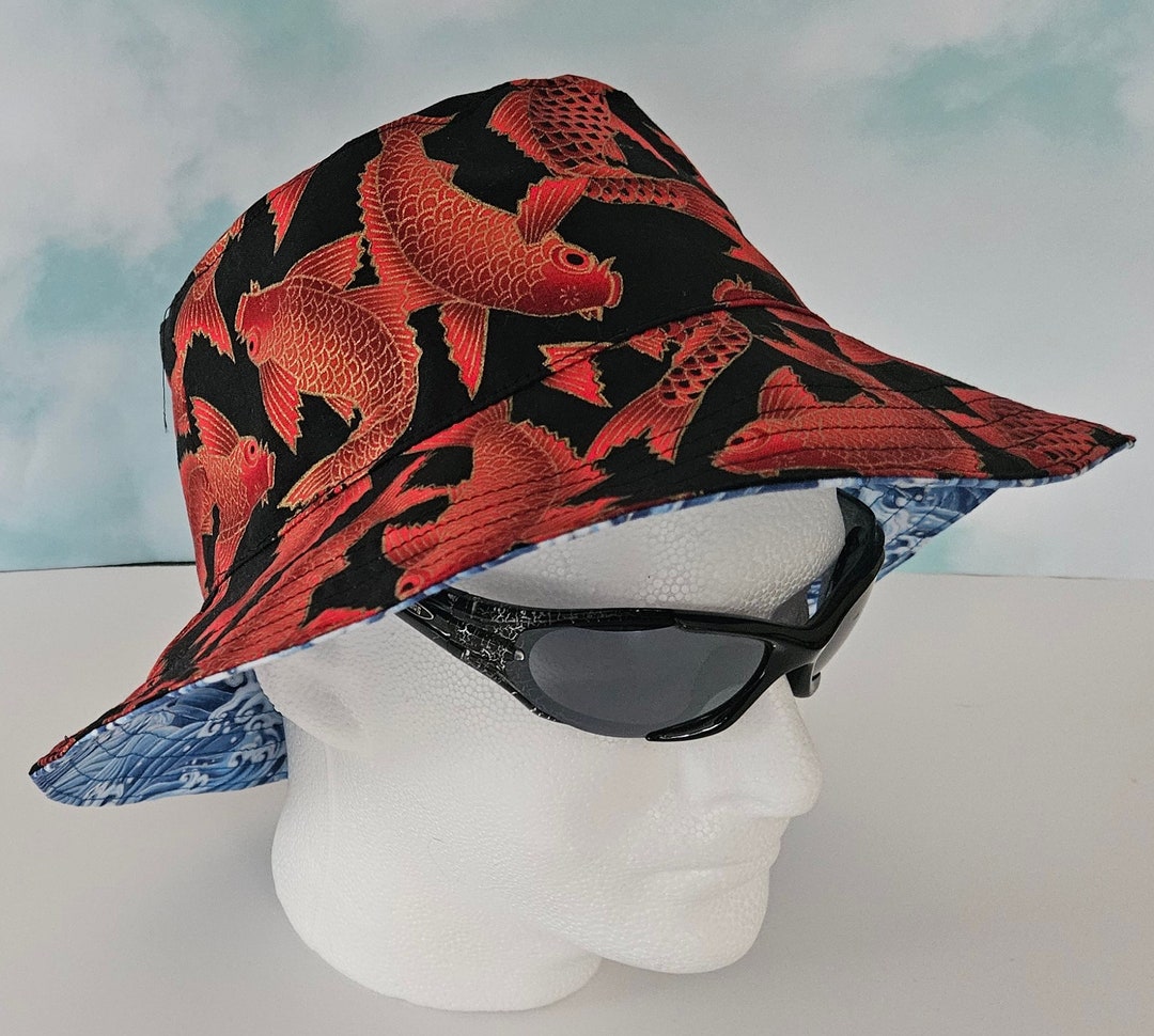 Koi Fish Bucket Hat,carp,japanese,waves,tsunami,koi Pond,koi,bucket Hat ...