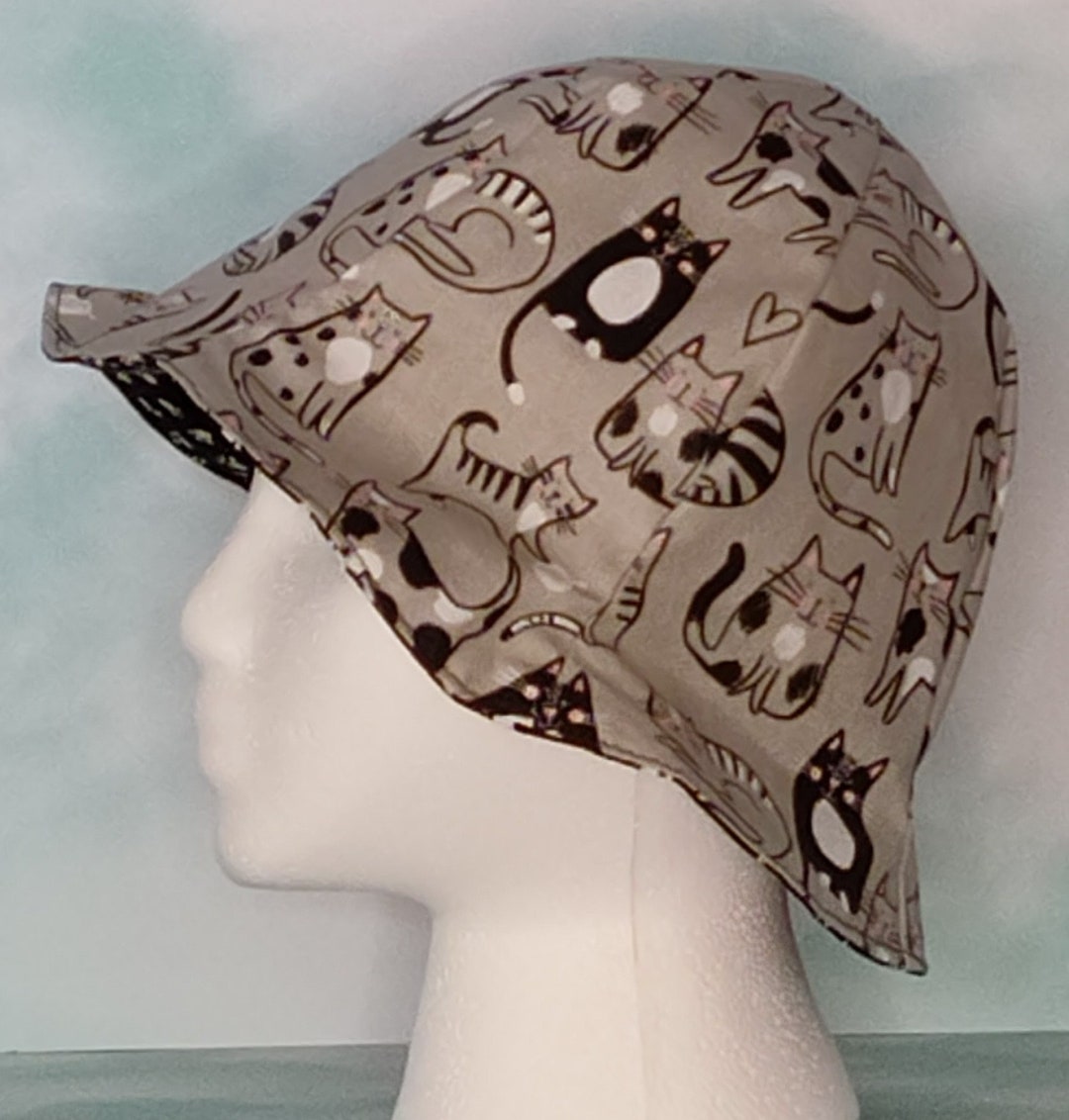 Adult Cat Bucket Hat,beach Hat,unisex,women,gardening,fishing,hat ...
