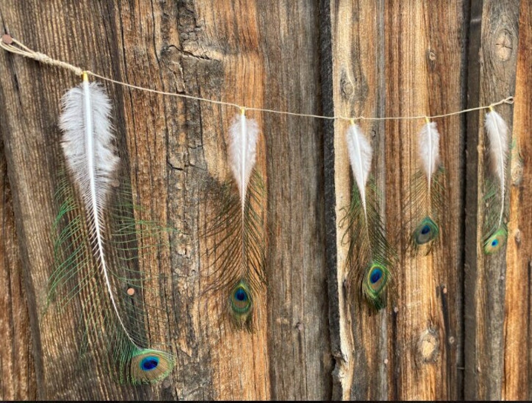 Boho Elegant Decor Feather Garland Made From Cruelty Free - Etsy