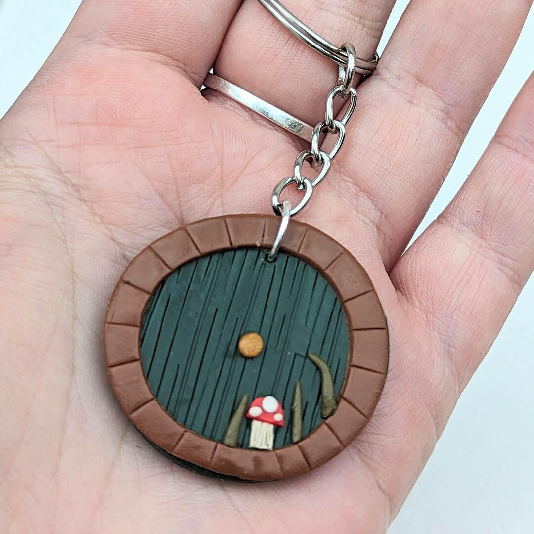 Hobbit Door Keyring Keychain Polymer Clay Fairy Door - Etsy