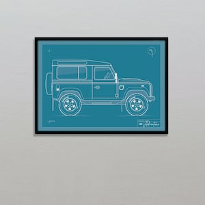 Land Rover Defender Blueprint Poster High Quality Printing DIN A4 - Etsy