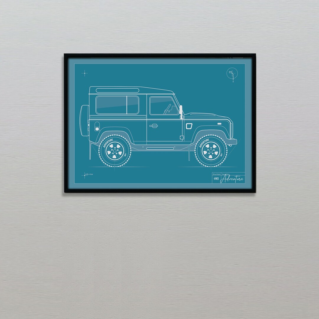 Land Rover Defender Blueprint Poster High Quality Printing DIN A4 - Etsy
