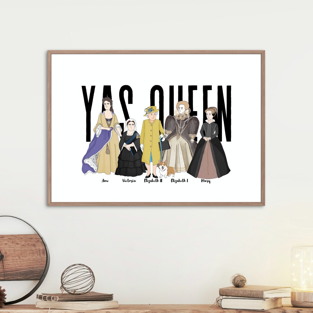 British, English Queen Poster Print | A5 & A4 Graphic Portraits of ...