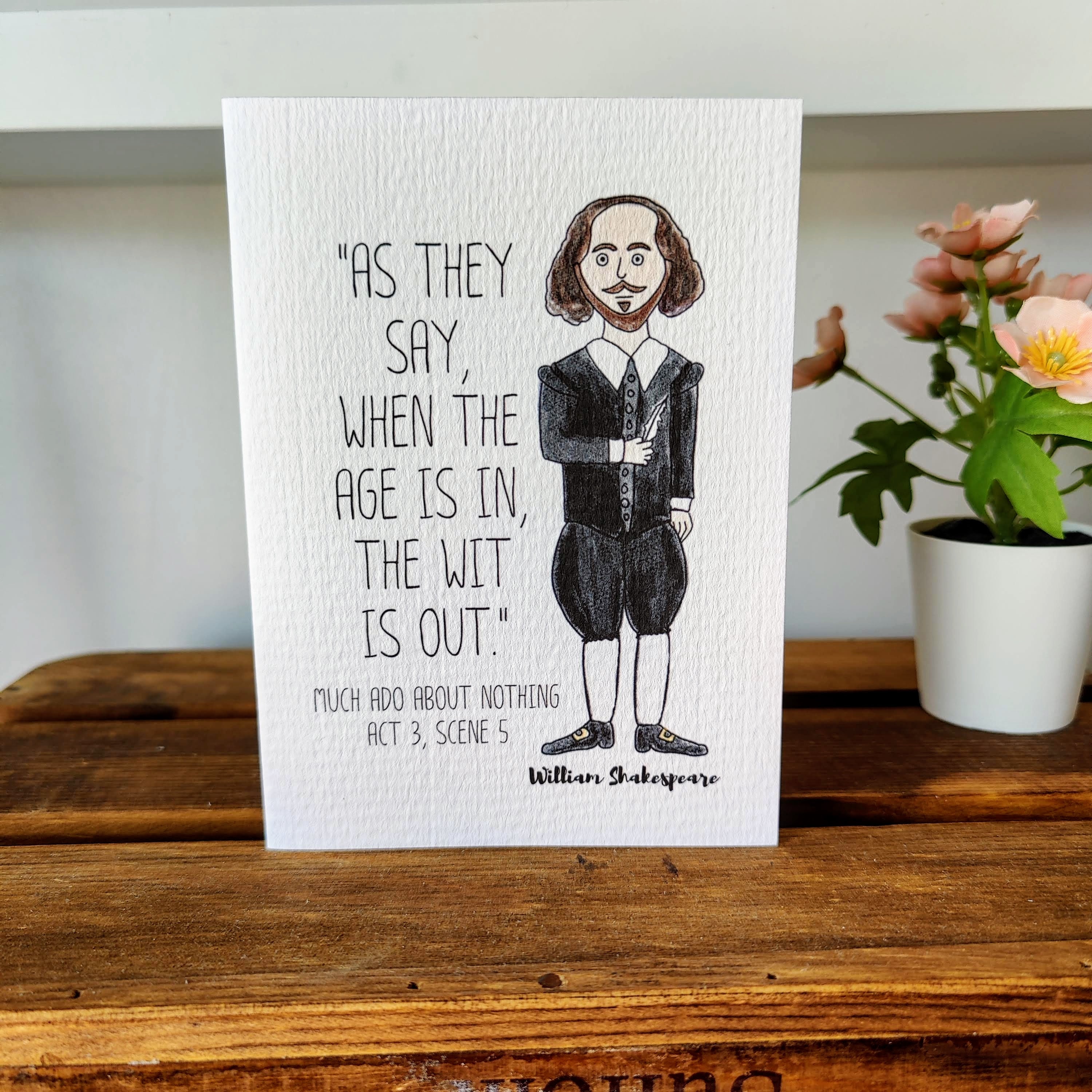 William Shakespeare Themed Card Birthday Card Thank You - Etsy UK