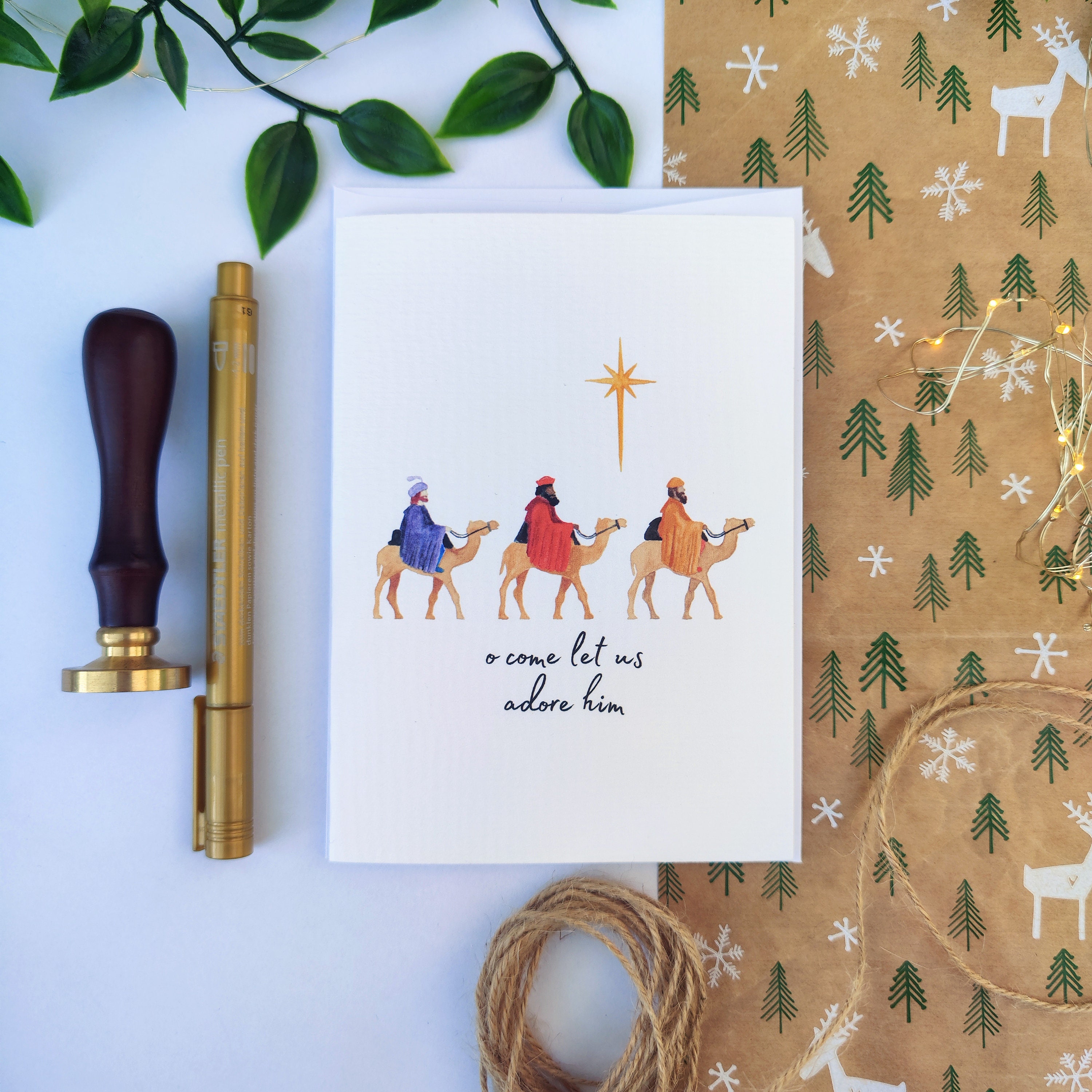 Hand Painted Nativity Christmas Cards: Watercolor Hymn Designs (pack of ...