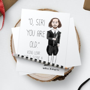 Hand-drawn William Shakespeare Card: Watercolor Illustration - Etsy