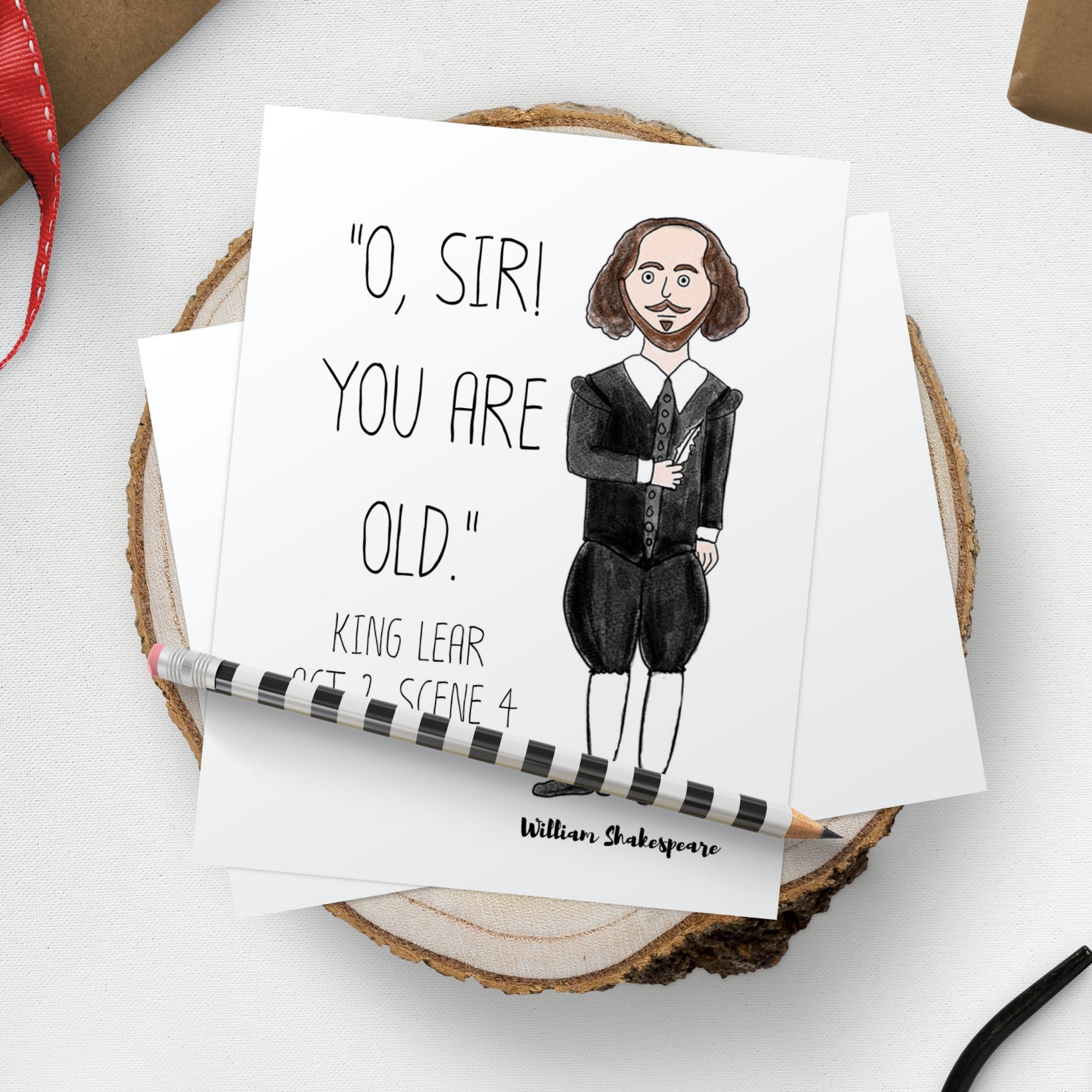 William Shakespeare Themed Card Birthday Card Thank You - Etsy UK
