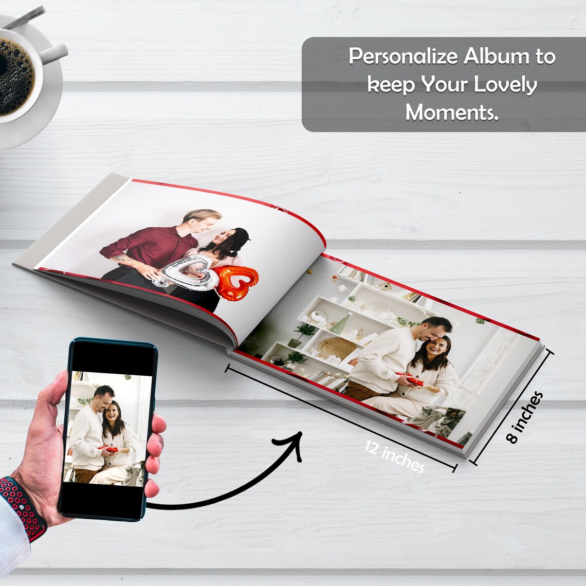 CUSTOM COUPLES MEMORY Book, Couple Photo Album Personalized Scrapbook ...