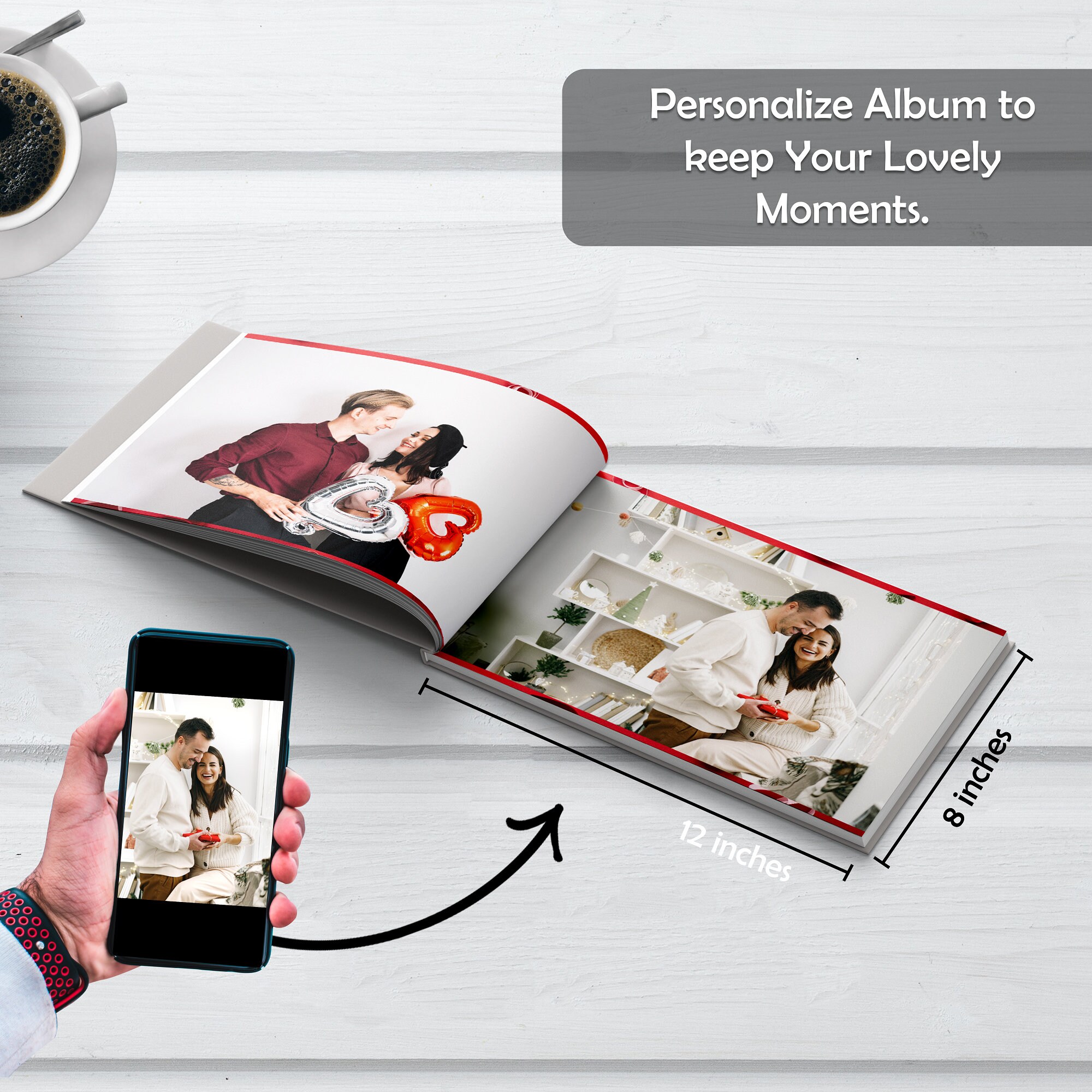 CUSTOM COUPLES MEMORY Book, Couple Photo Album Personalized Scrapbook ...