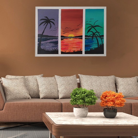 Handmade Painting Original Art Triple Picture Acrylic Painting Acrylic ...