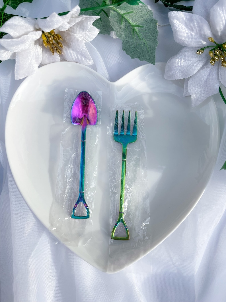 Rainbow Shovel Spoon & Fork - Etsy