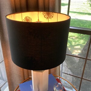 Drum Lamp Shade table or Pendant, Black Fabric With Whimsical Black ...