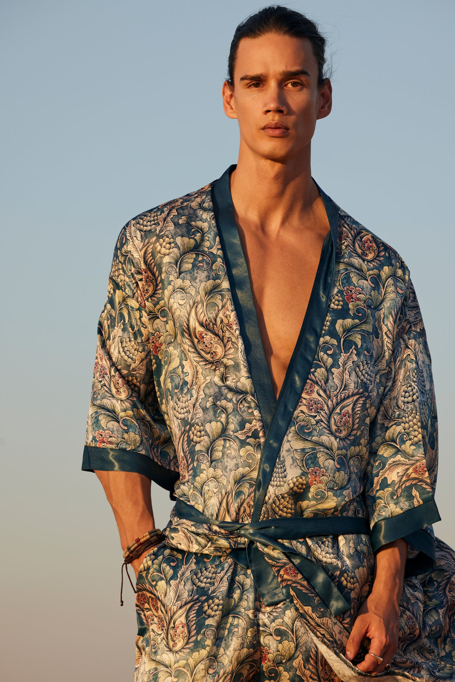 Silk Mens Kimono Robe,men's Kimono,boheme Dressing Gown for Man,long ...