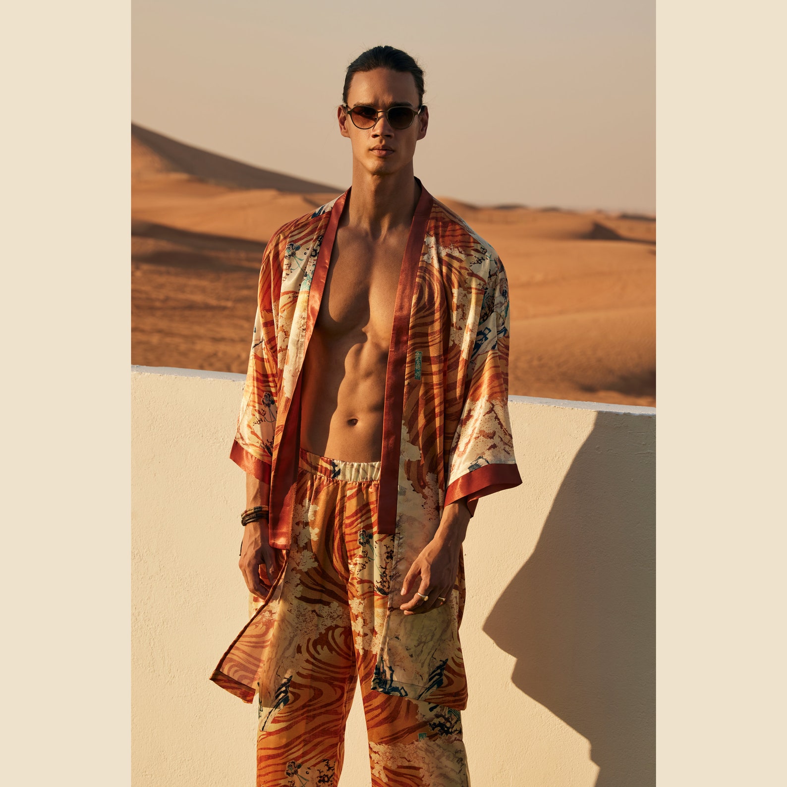 Okimami Kimono,silk Mens Kimono Robe&pants ,boheme Dressing Gown for ...