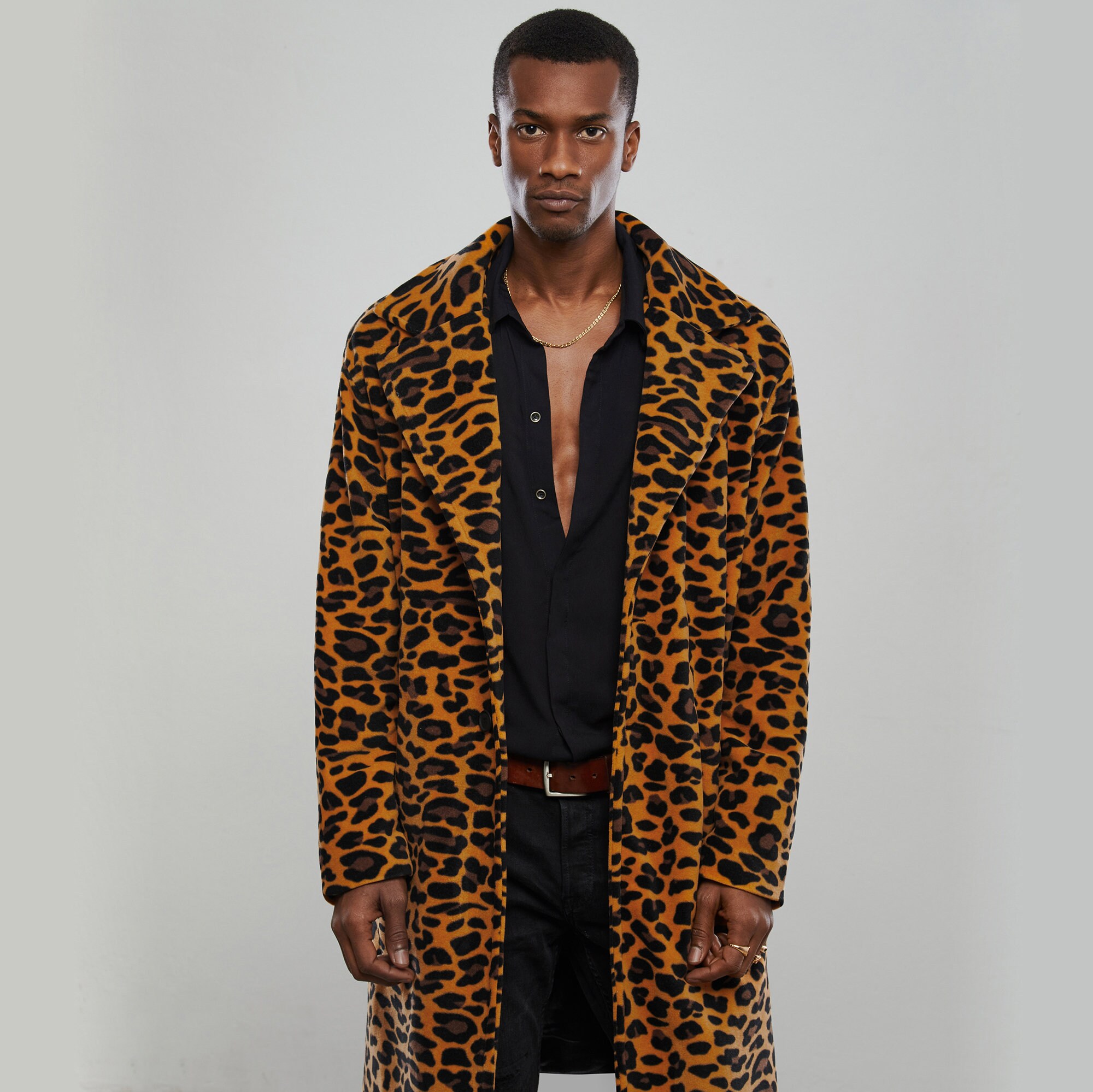 Wild Leopard Coat Winter Coat ,leopard Coat for Men,outwear,winter Men ...