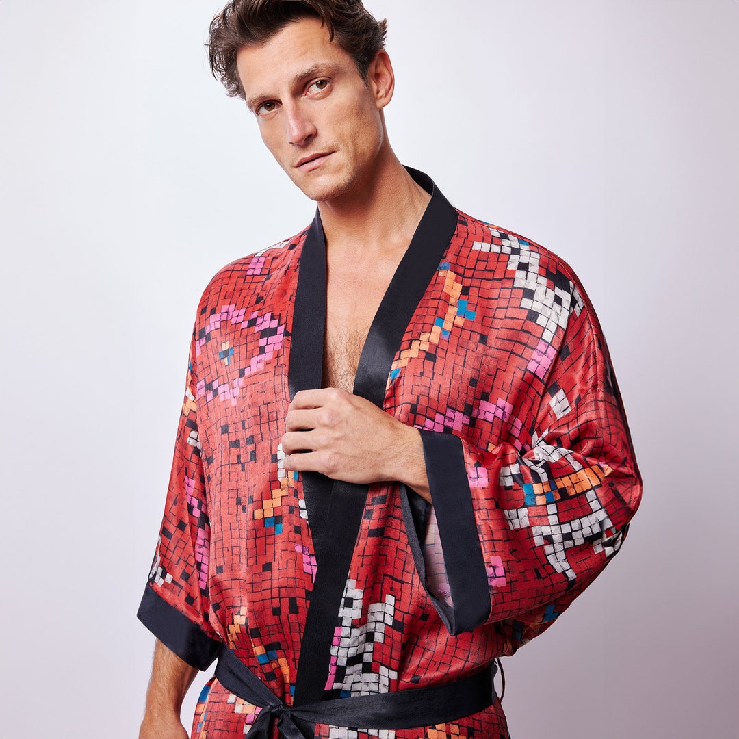 Oriental Kimono, Silk Mens Kimono Robe&pants ,men's Kimono, Boheme ...